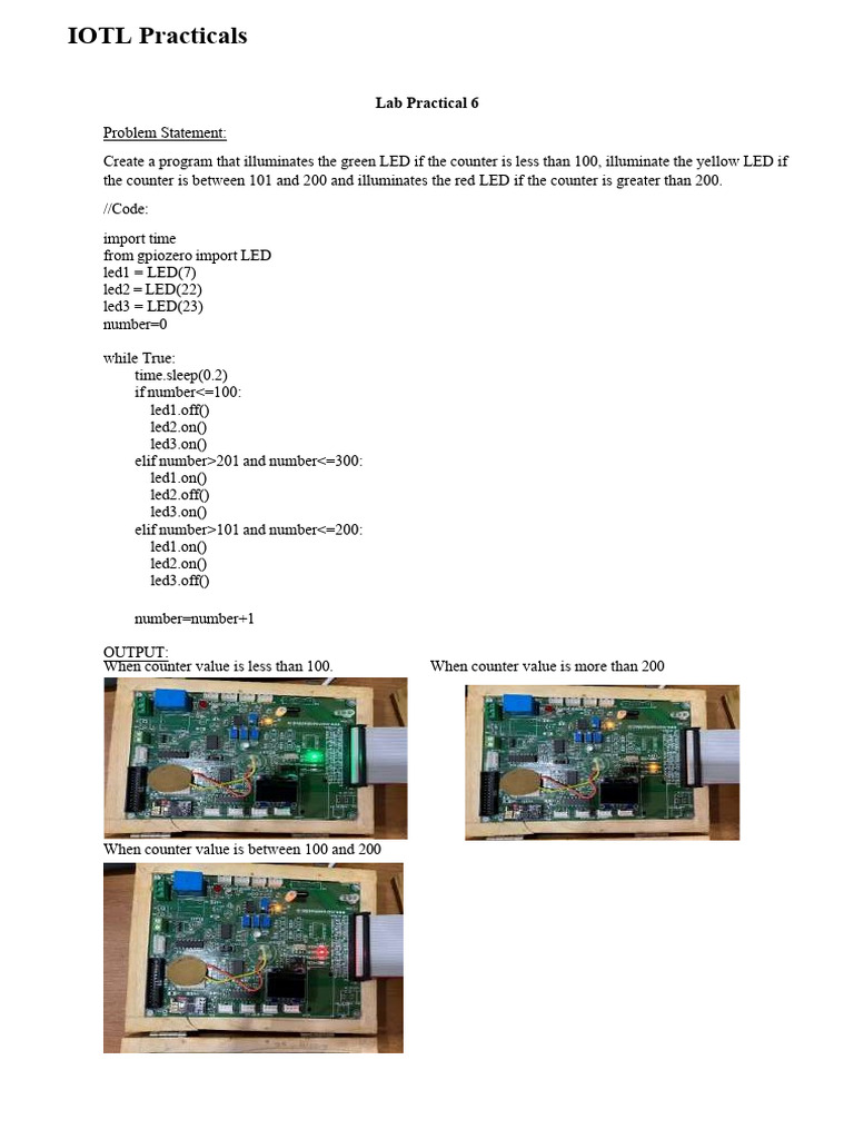 IOT practicals 6 to 12 | PDF