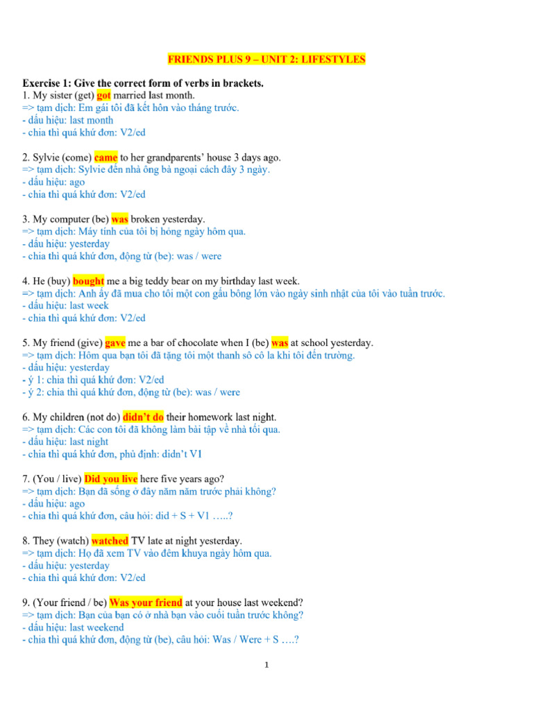 Fp 9 - Unit 2 - Exercises - Keys._pdf.Urlgd.com | PDF