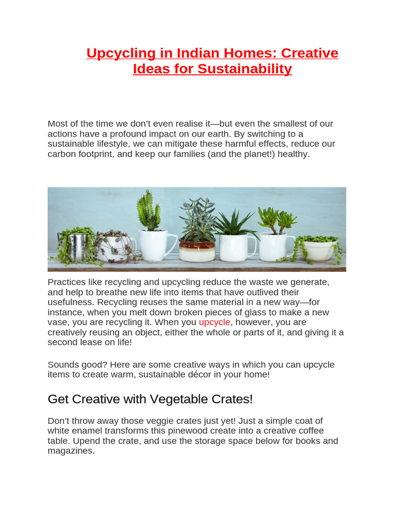 Upcycling in Indian Homs | PDF | Recycling | Patchwork