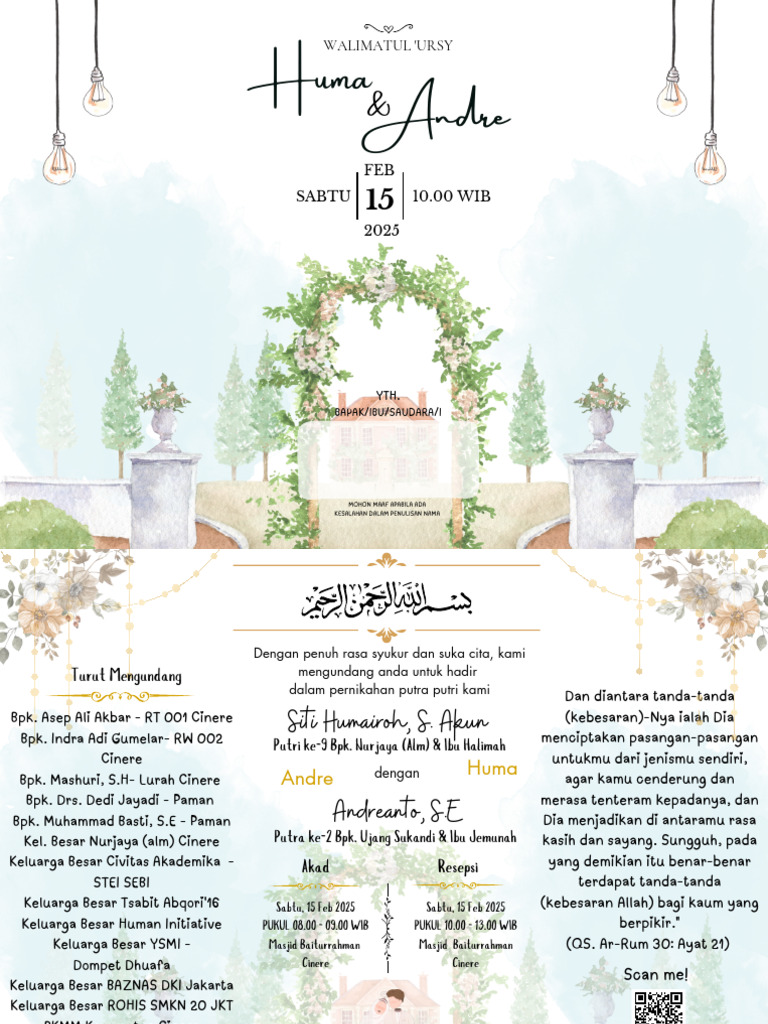 Undangan Pernikahan Huma & Andre | PDF