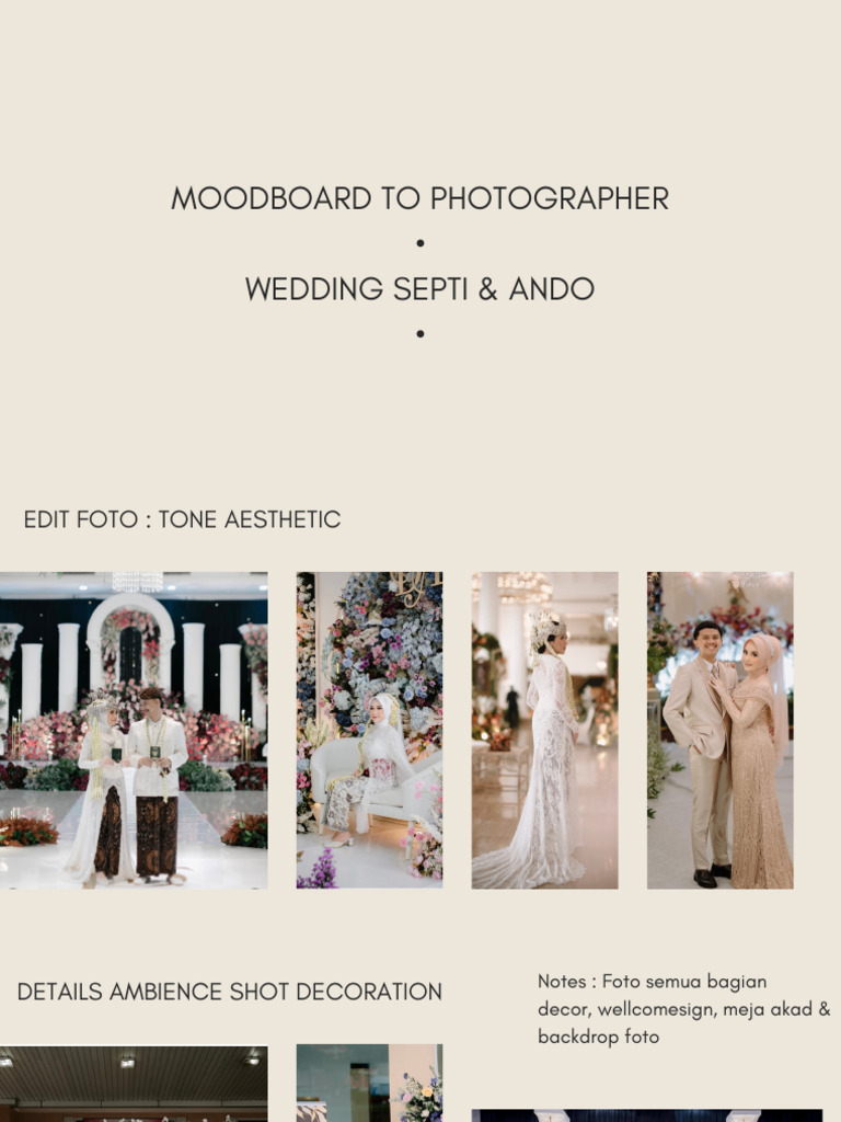 Moodboard Fotografi Pernikahan Septi & Ando | PDF
