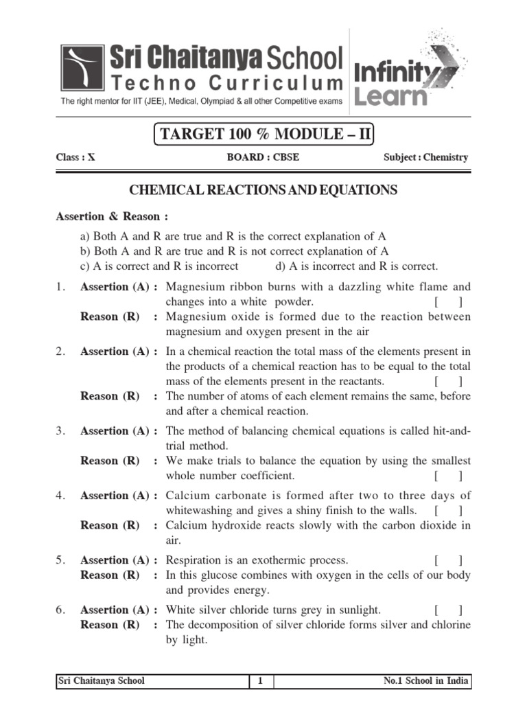CBSE Chemisty Target 100 % Module - II | PDF | Acid | Hydrochloric Acid