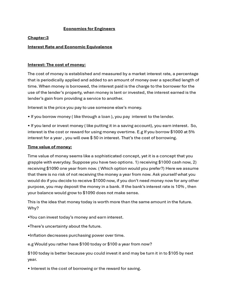 Chapter 3 Interest Rate and Economic Equvilance | PDF | Interest ...
