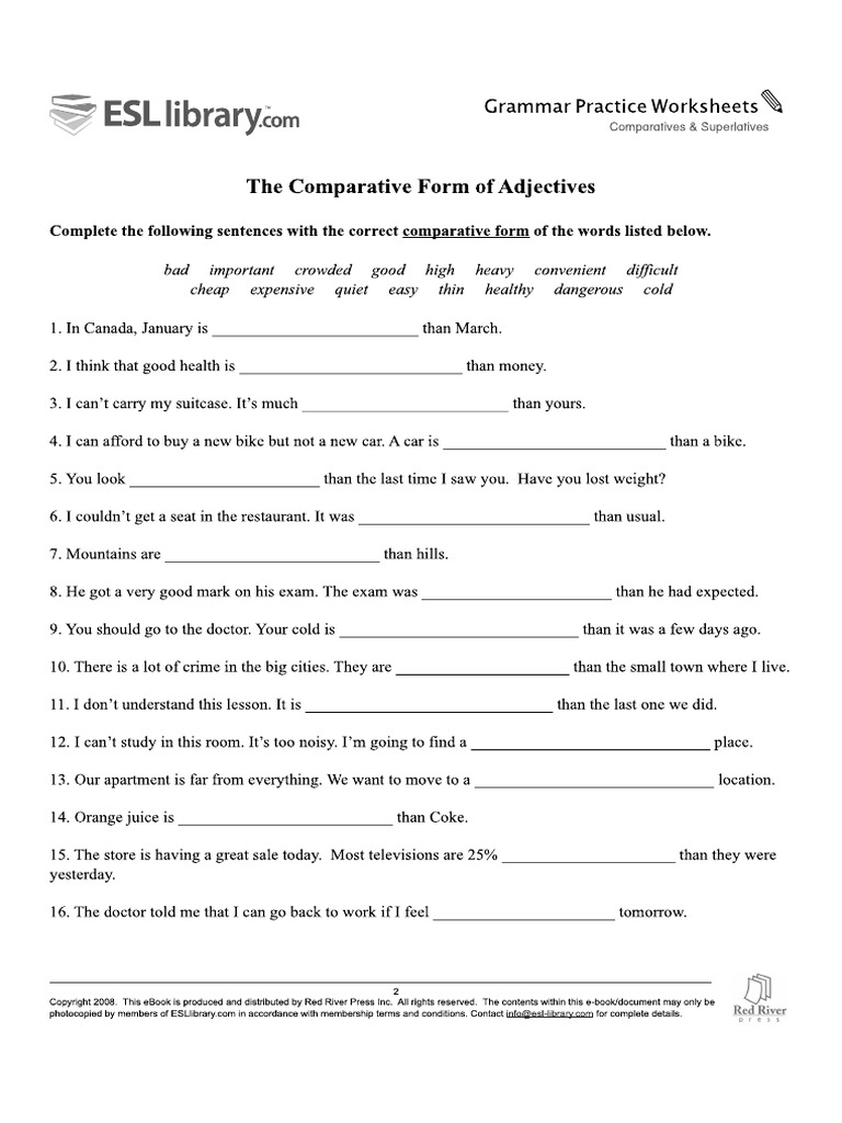 Comparative Superlatives 2 | PDF