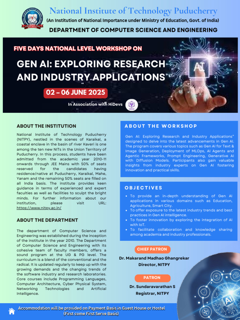 GEN AI Workshop Broucher | PDF | Computational Neuroscience | Computing