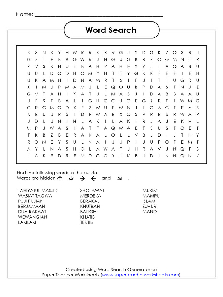 Super Teacher Worksheets Word Search | PDF | Linguistics | Games Of ...