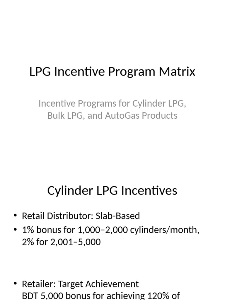 LPG Incentive Program Matrix | PDF