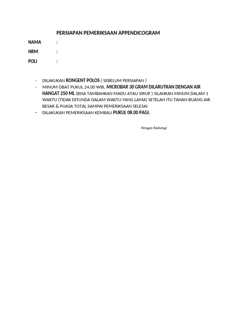 Format Appendicogram | PDF