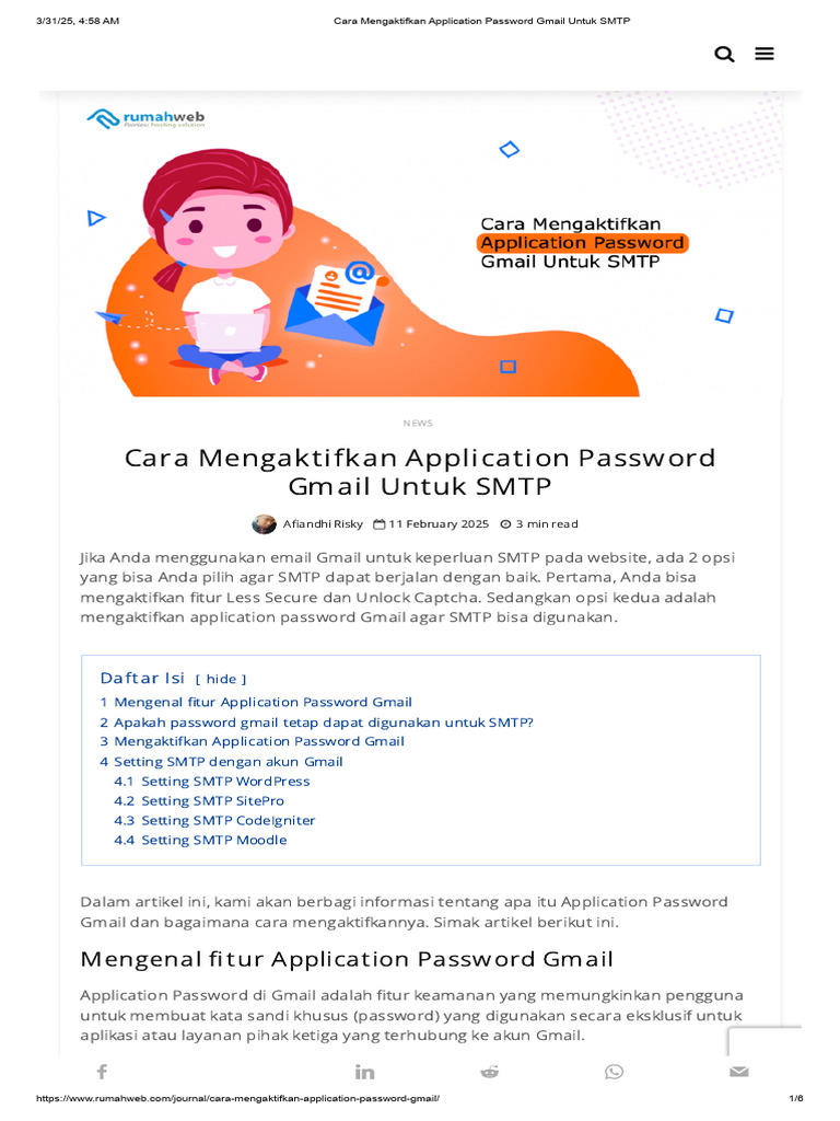 Cara Mengaktifkan Application Password Gmail Untuk SMTP | PDF
