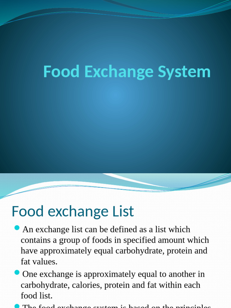 Understanding the Food Exchange System | PDF | Foods | Fat
