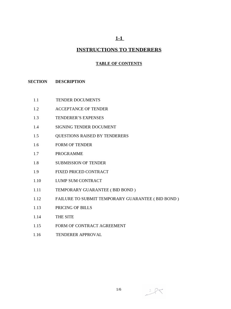 Tender Instructions and Requirements Guide | PDF | Guarantee