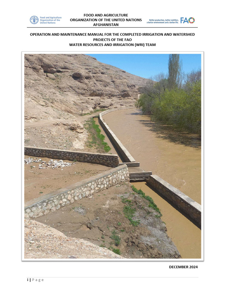 O&M Manual for FAO Irrigation Projects | PDF | Flood | Canal
