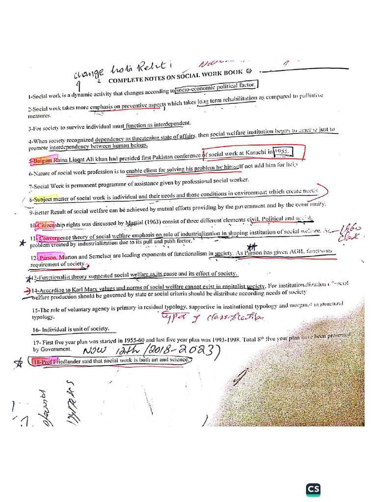 Social Work Notes (1) - Compressed | PDF