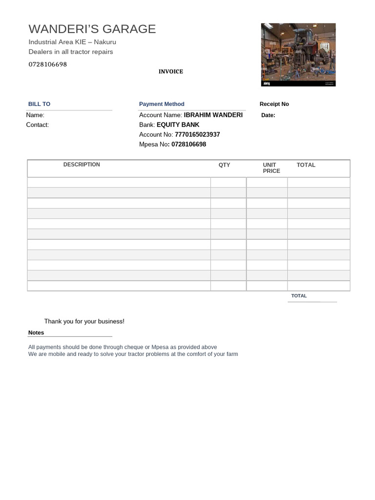 Wanderi Invoice Receipt | PDF