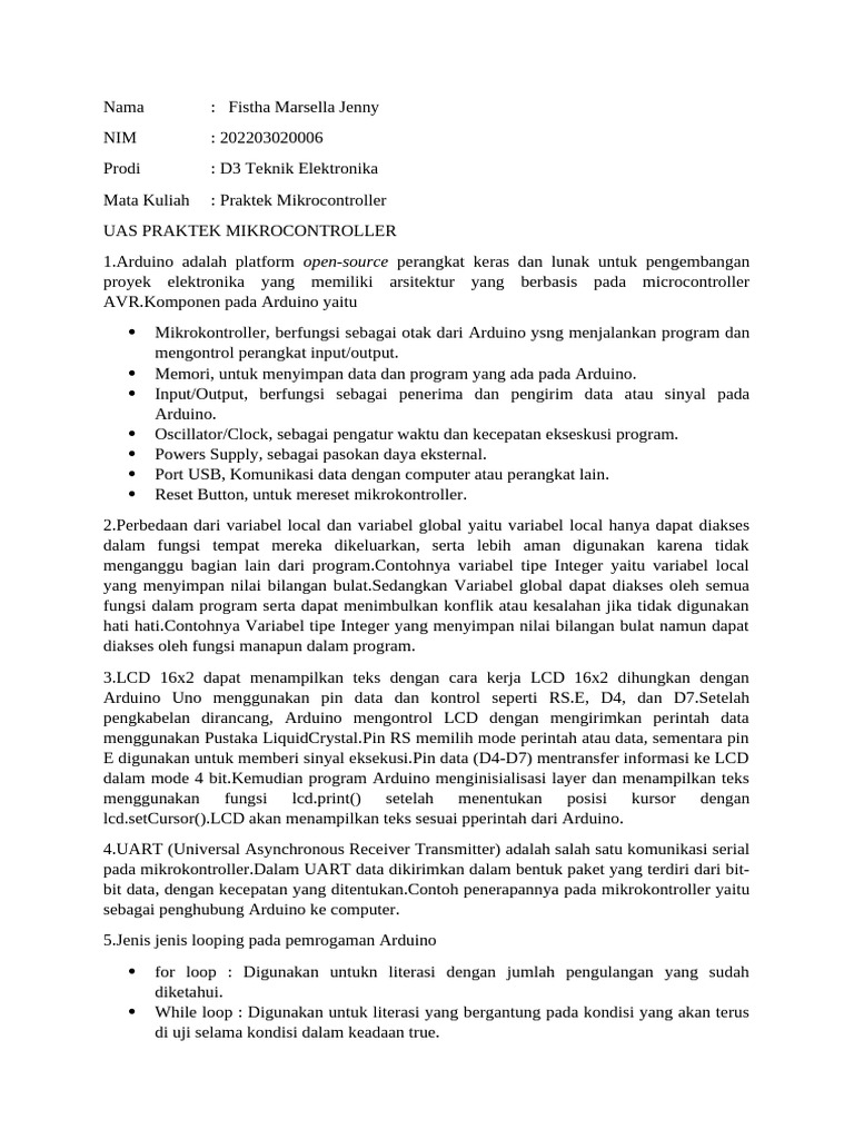 UAS Praktek Mikrocontroller | PDF