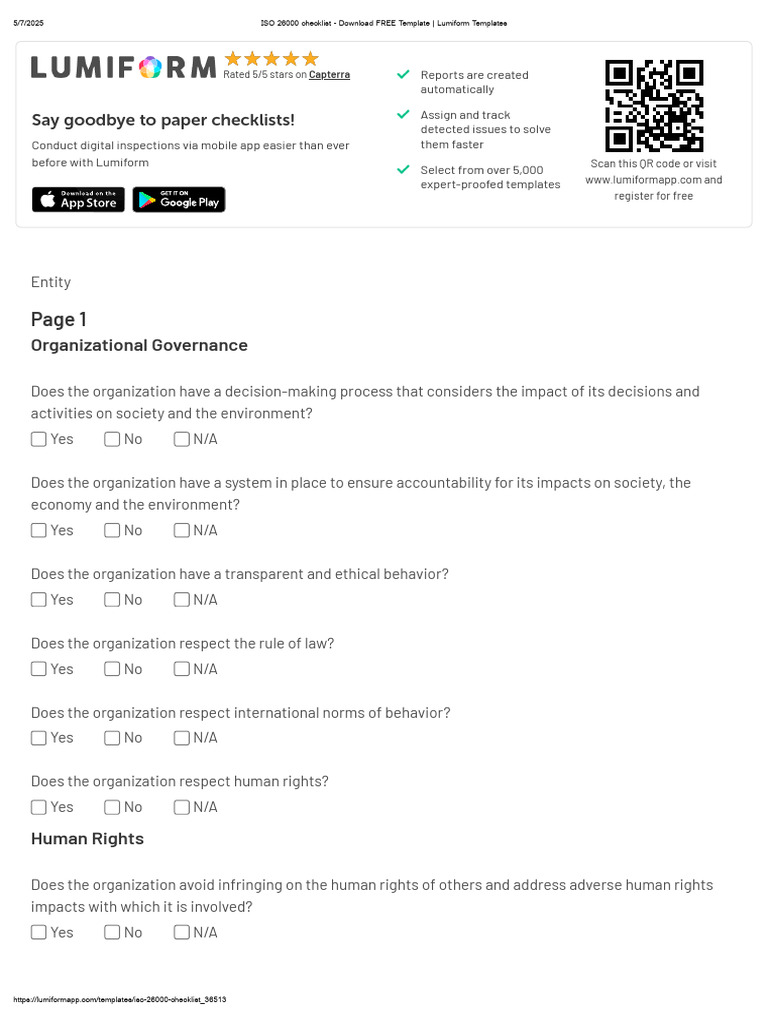 ISO 26000 Checklist Free Download | PDF | Policy | Economies