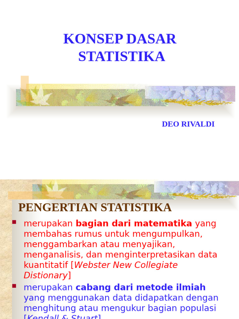 Konsep Dasar Statistik Variabel Dan Data | PDF