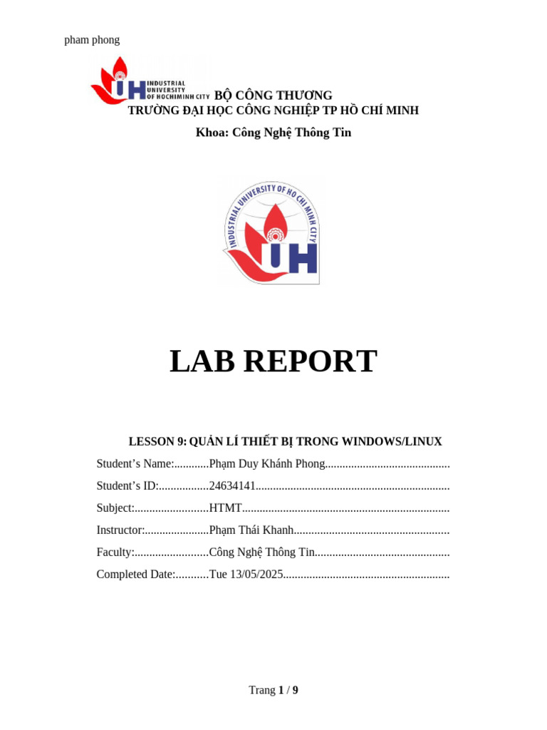 Lap9HTMT Chua Lam Xong | PDF