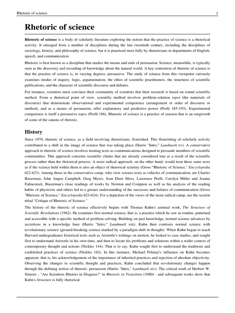 Philosophy and Rhetoric of Science | PDF | Rhetoric | Science