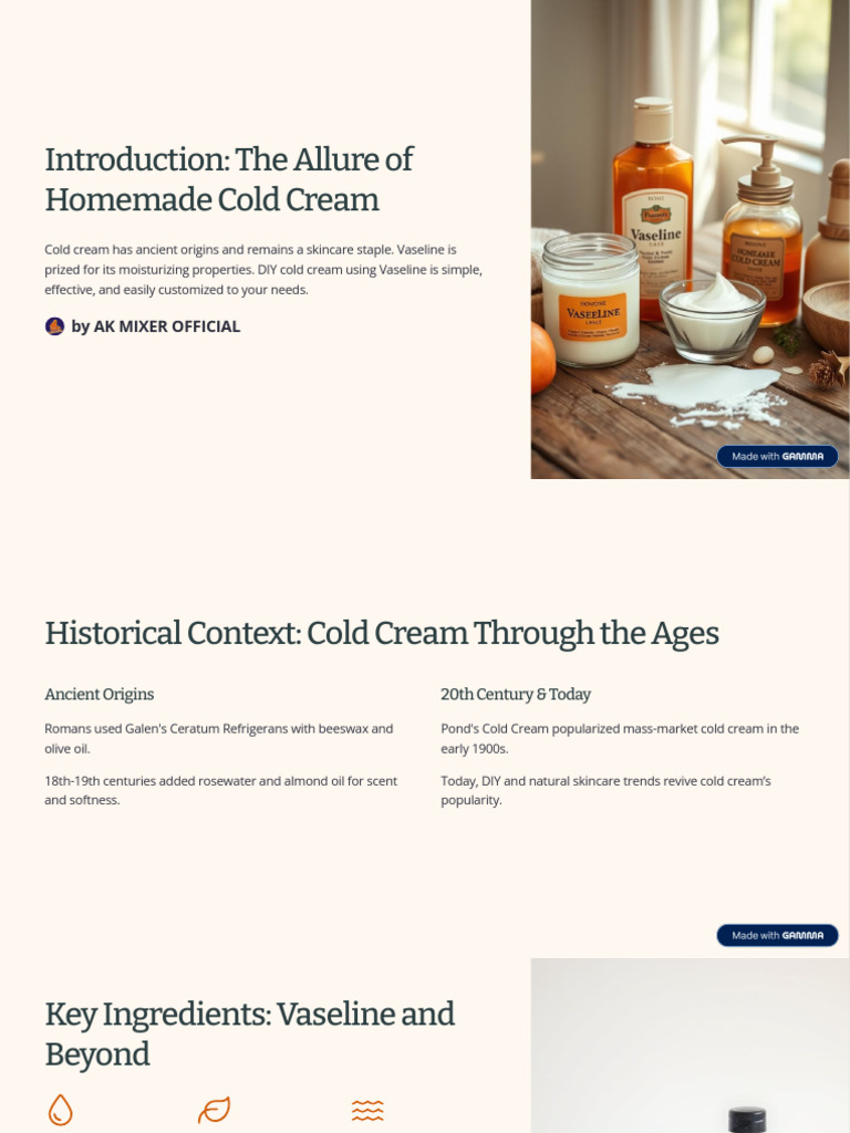 Introduction The Allure of Homemade Cold Cream | PDF | Skin Care
