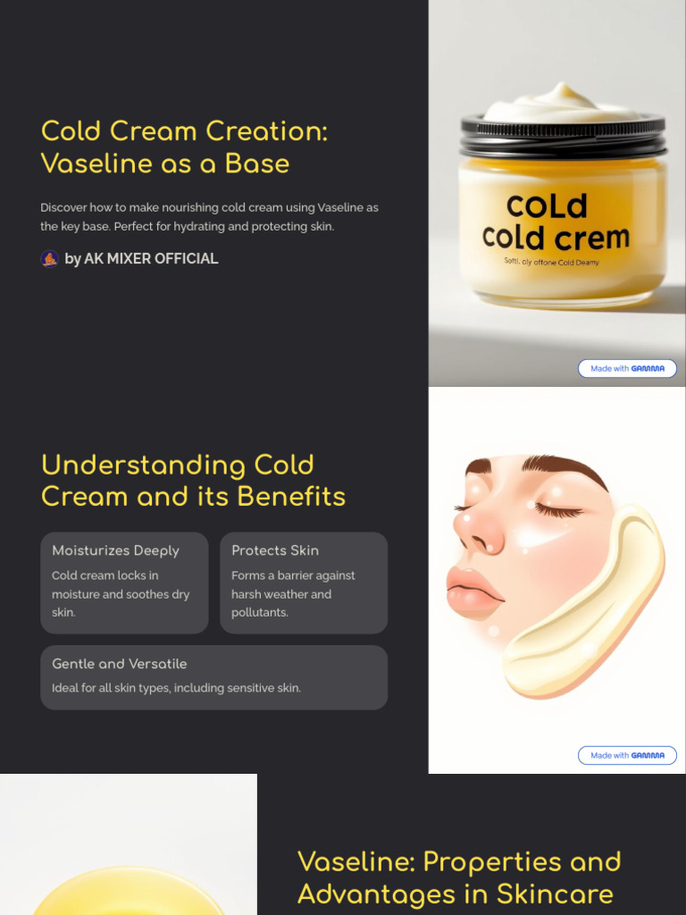 Cold Cream Creation Vaseline As A Base | PDF