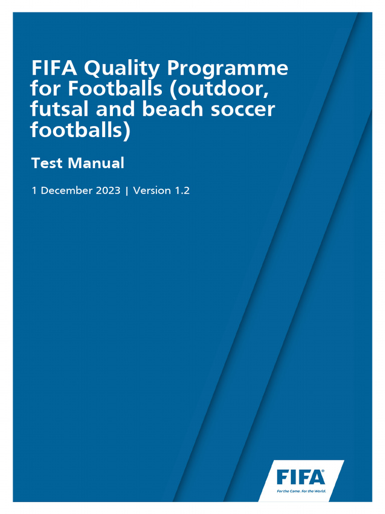 FIFA Quality Programme For Football - Test Manual - Version 1.2 | PDF ...