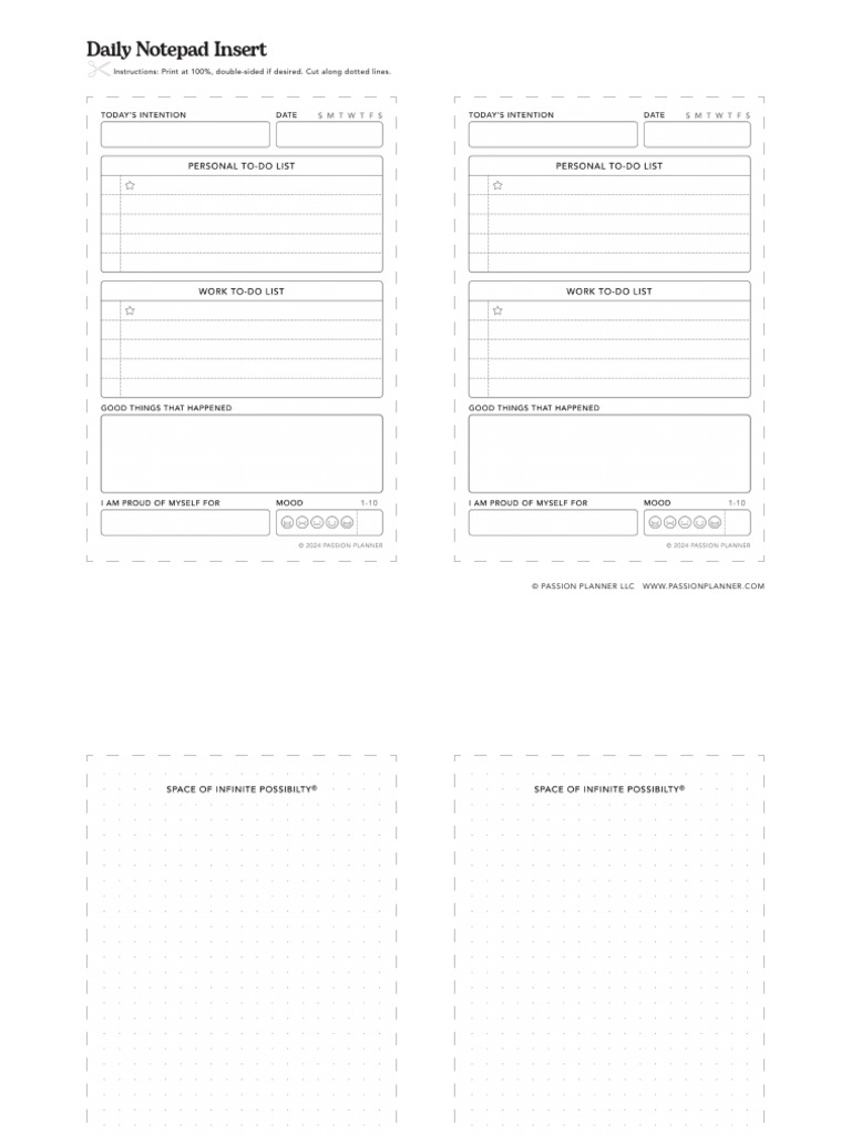 Daily Notepad Insert | PDF