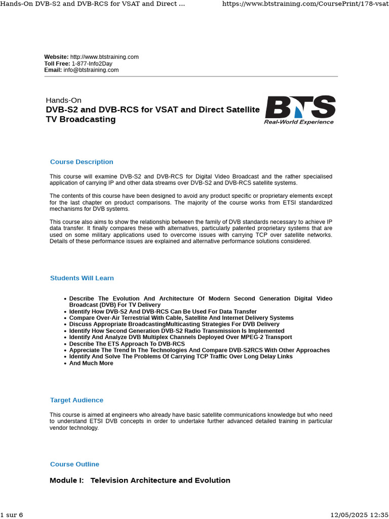 Hands-On DVB-S2 and DVB-RCS for VSAT and Direct Satellite TV Broadcasting | PDF | Network Packet ...