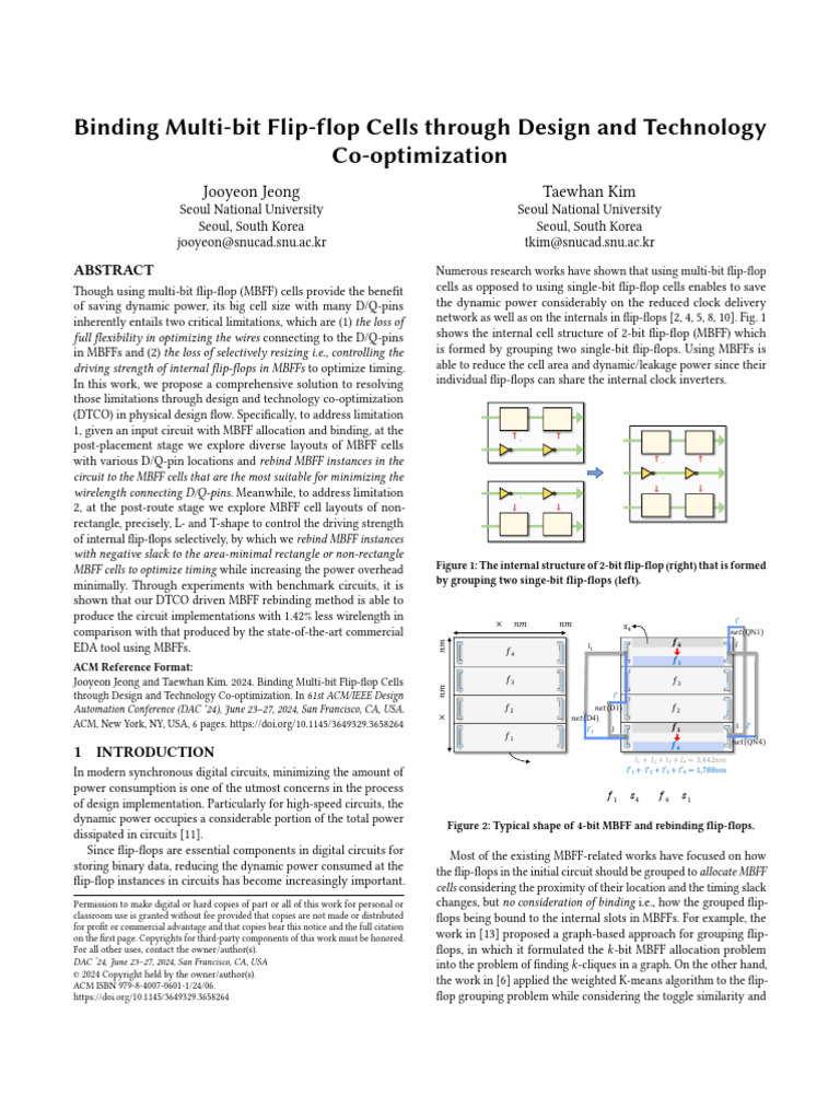Jeong 和 Kim - 2024 - Binding Multi-bit Flip-flop Cells through Design a ...