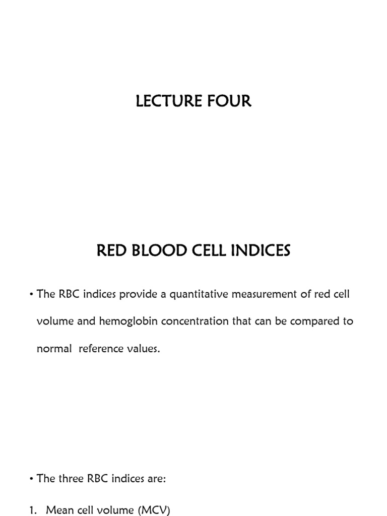 Red Blood Cell Indices and Anemia Analysis | PDF | Anemia | Red Blood Cell