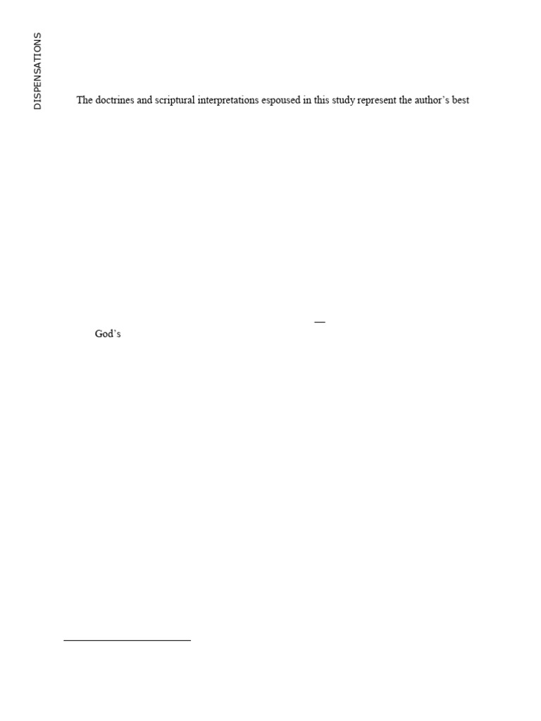 Dispensations | PDF | Dispensationalism | Millennialism