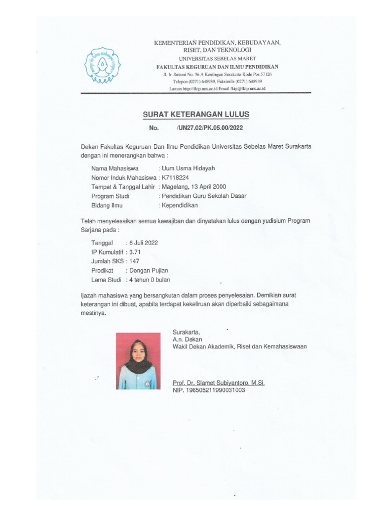 SKL - Permohonan Ijazah - SK Yudisium - Kompres | PDF