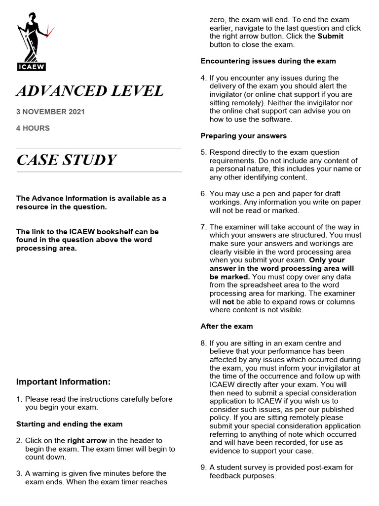 DGS Advanced Level Case Study Exam Questions | PDF | Expense | Equity (Finance)