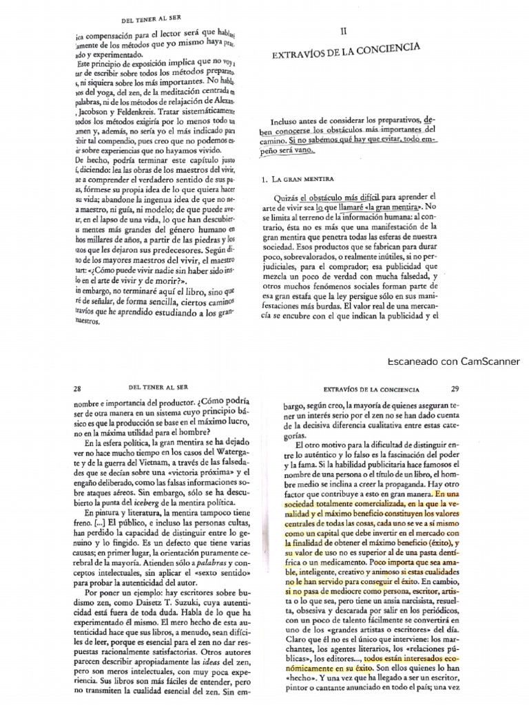 Erich Fromm. Del Tener Al Ser. | PDF