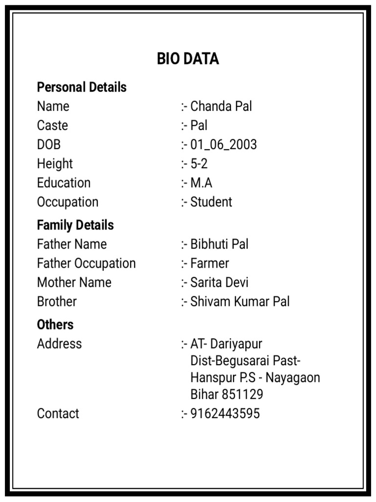 Biodata 2 | PDF