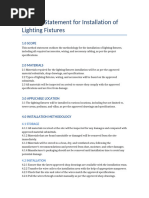 METHOD STATEMENT FOR INSTALLATION OF Light Fixtures | PDF | Electrical ...