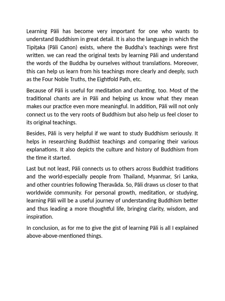 About Learning Pali | PDF