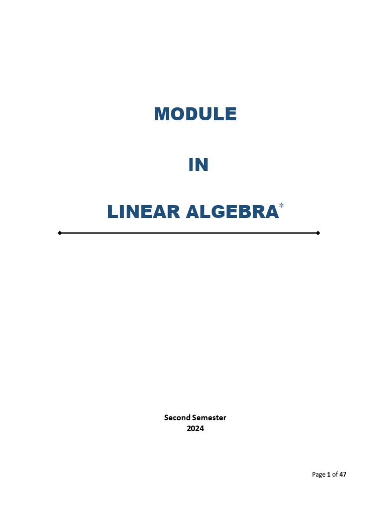 Linear Algebra Module Activities | PDF | Matrix (Mathematics) | System ...