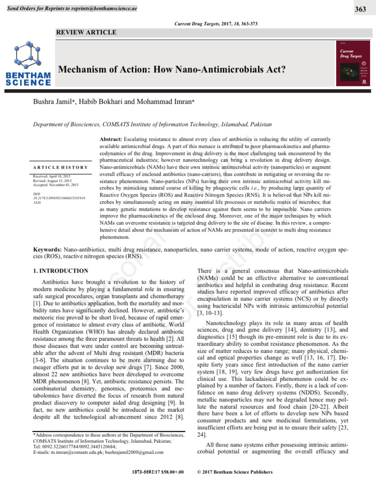 Bushra Et Al Current Drug Targets 2017 | PDF | Reactive Oxygen Species ...