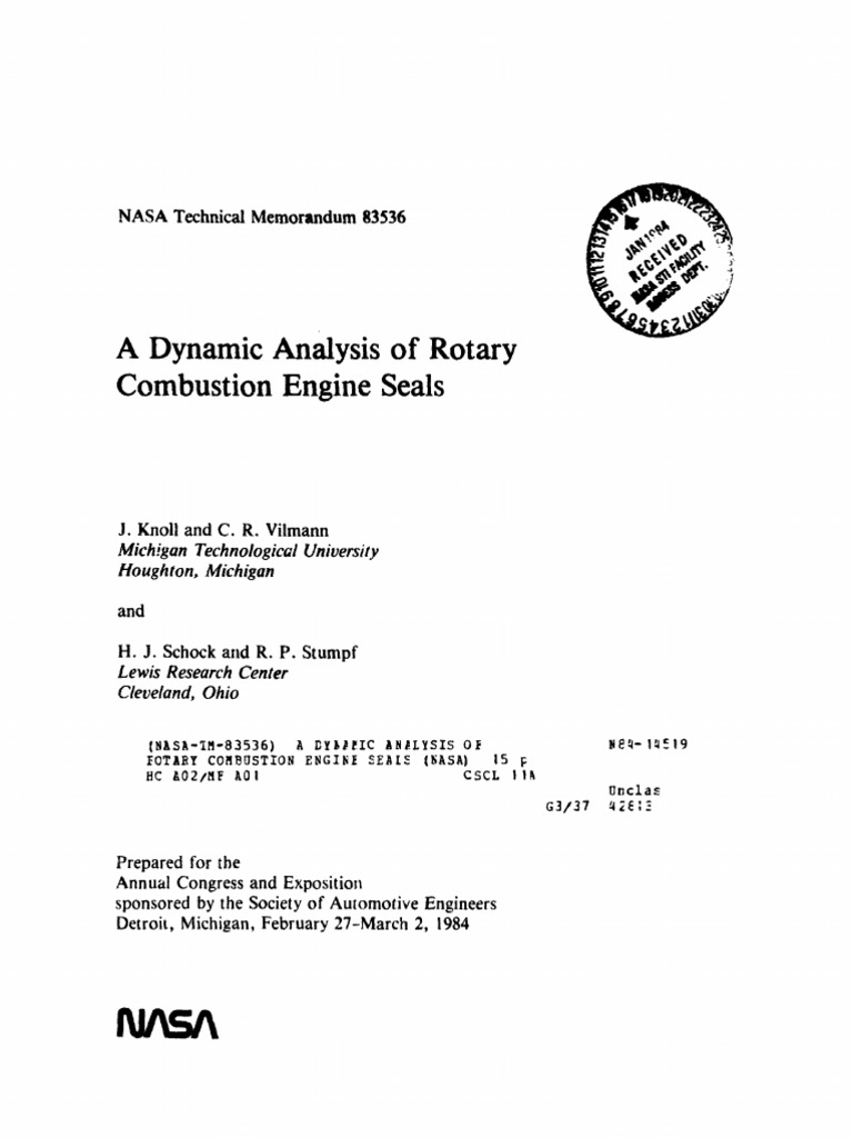 A_dynamic_Analysis_of_Rotary_Combustion | PDF | Force | Physical Quantities