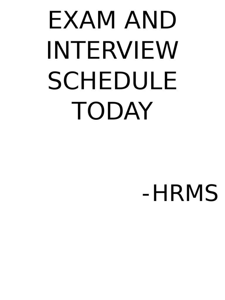 Exam and Interview Schedule Today | PDF