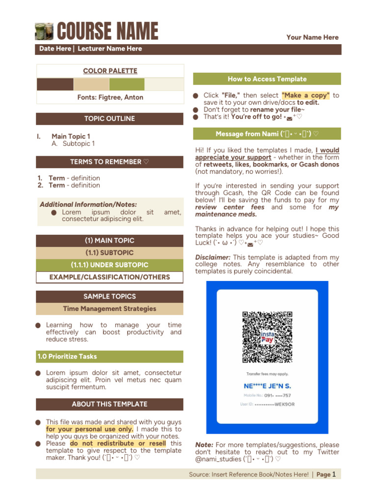 [ cafe-inspired docs template ] by @nami_studies | PDF