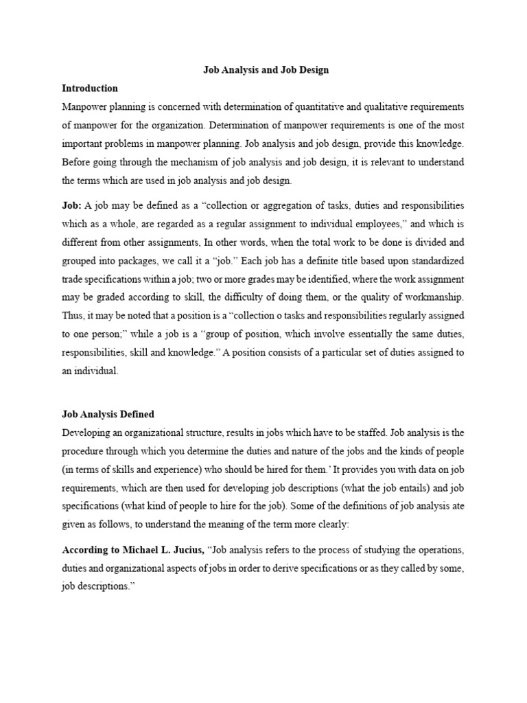 Job Analysis and Job Design | PDF | Job Satisfaction | Human Resources
