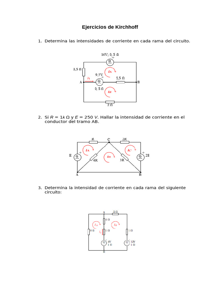 Ejercicios de Kirchhoff (1) | PDF