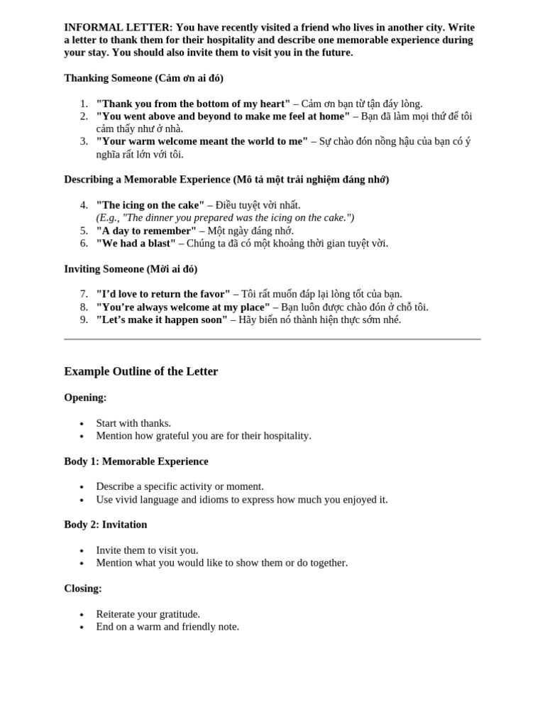 Informal Letter Form 1 | PDF