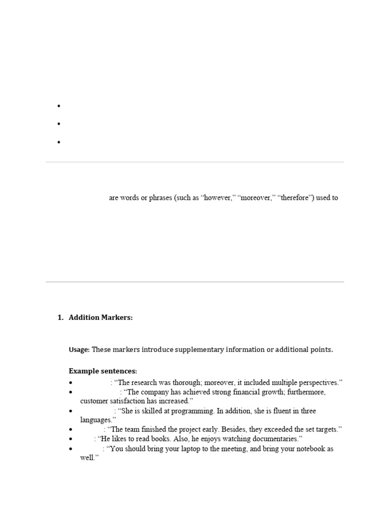 Lesson 2 Advance Grammar Discourse Markers | PDF | Discourse | Weather