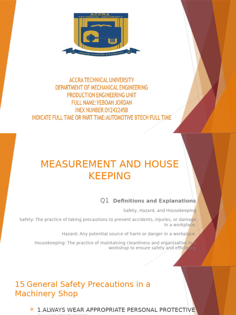 Workshop Processes and Procedures Practice Assignments - Yeboah Jordan ...