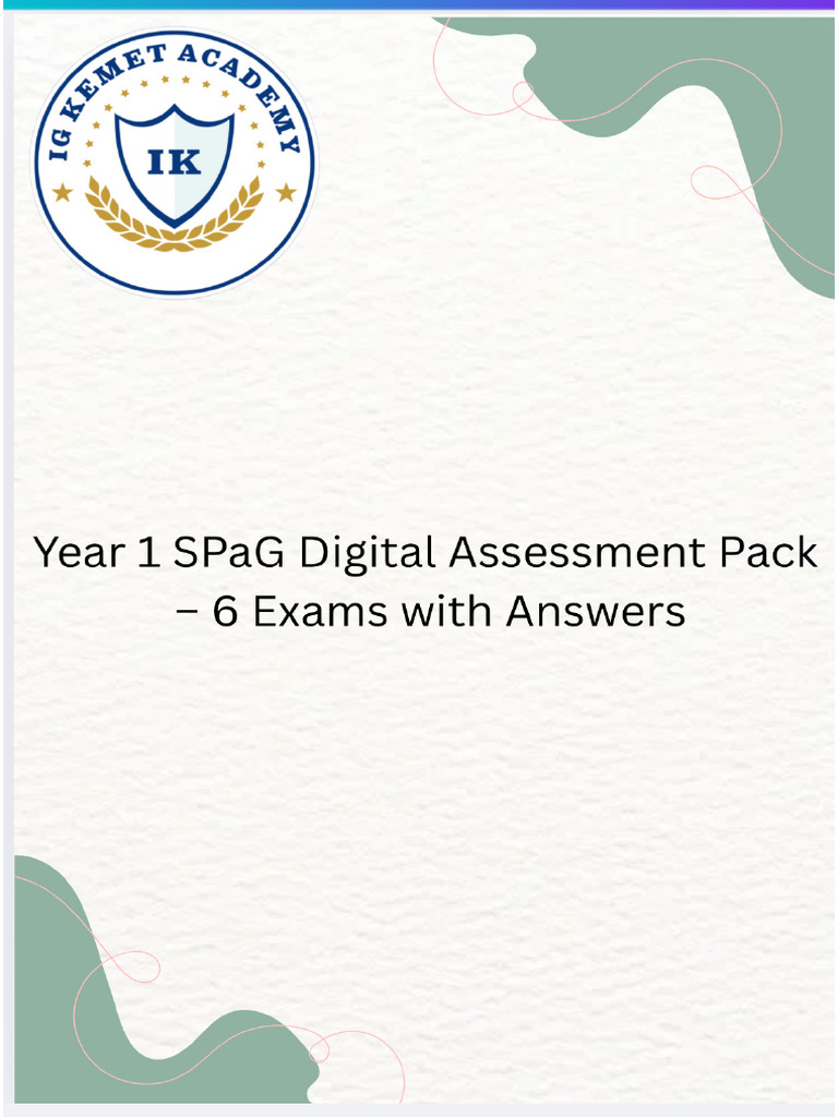 Year 1 SPAG 6 Assessments | PDF