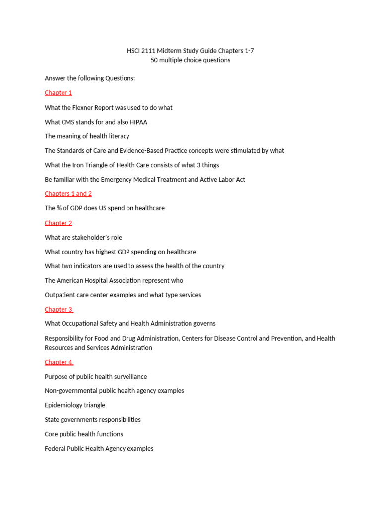 Midterm Study Guide | PDF