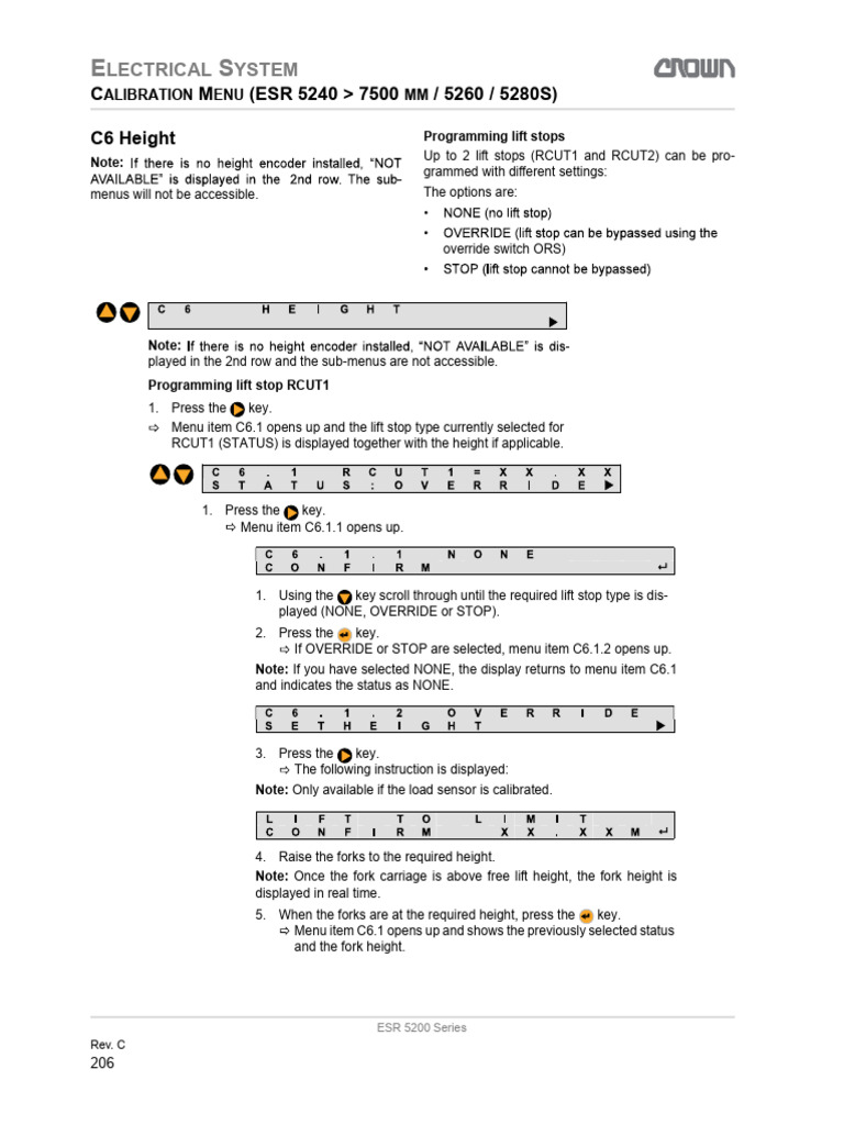 ESR 5200 Calibration Menu Guide | PDF | Menu